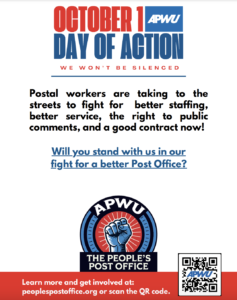 Postal workers rallying October 1 — The STAND