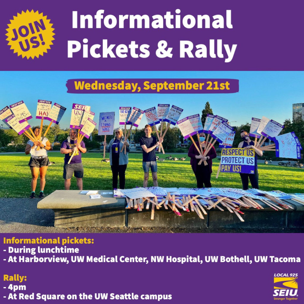 SEIU 925 members pickets at UW for fair contract