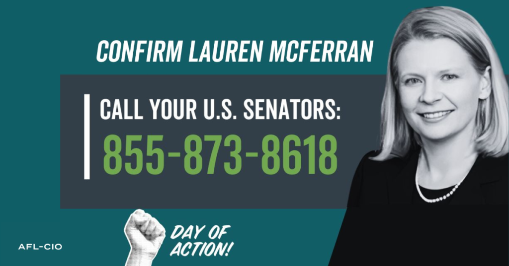 U.S. Senators: confirm Lauren McFerran — The STAND