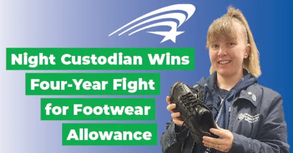 Night custodian wins four-year fight for footwear allowance — The STAND